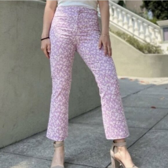 Zara | Pants & Jumpsuits | Nwot Zara Floral Print Daisy Kick Flare ...